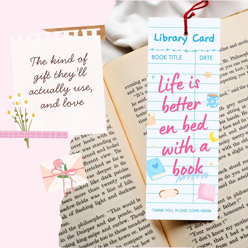 Pastel Cozy Bookish Printable Bookmark Set, Cute Coquette Bookmarks ...