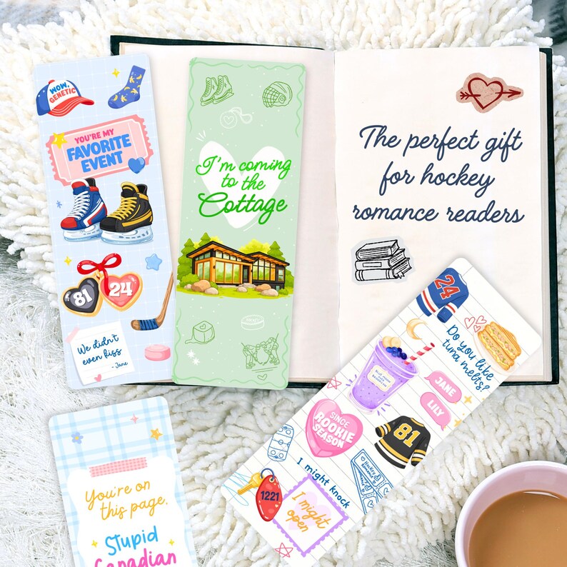 Hockey Romance Bookmark Set, Sport Gay Romance Printable Bookmarks ...