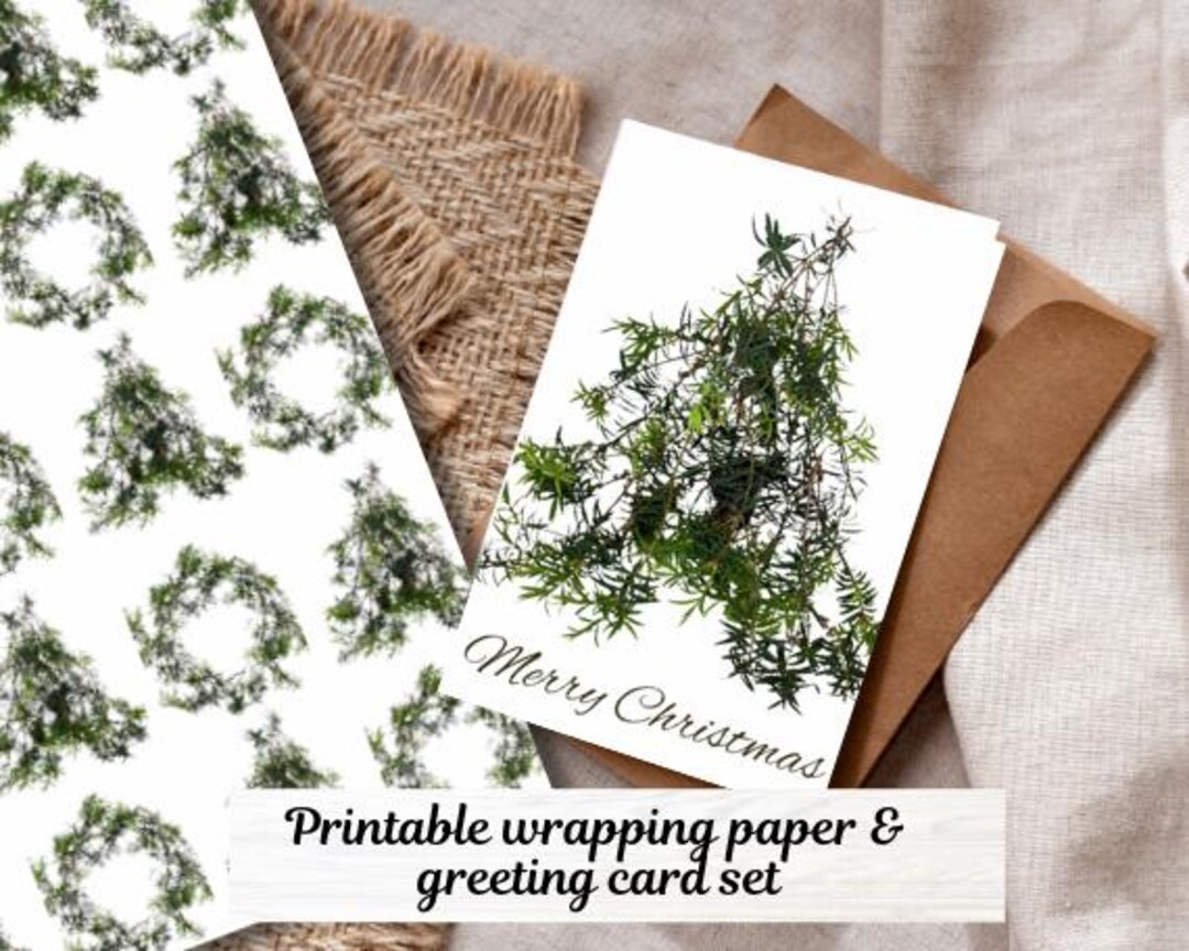 Printable Wrapping Paper Printable Greeting Card Set Gift Card Blank ...