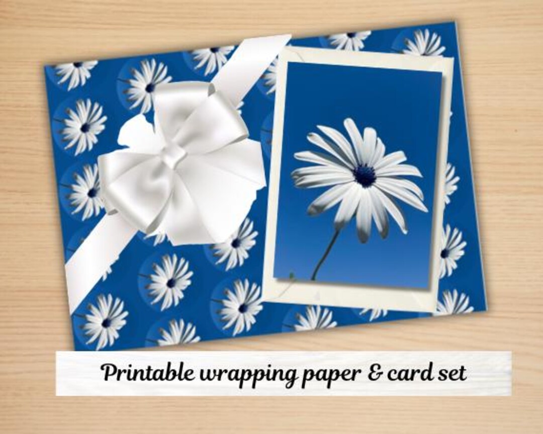 Printable Wrapping Paper Printable Greeting Card Set Gift Card Blank ...