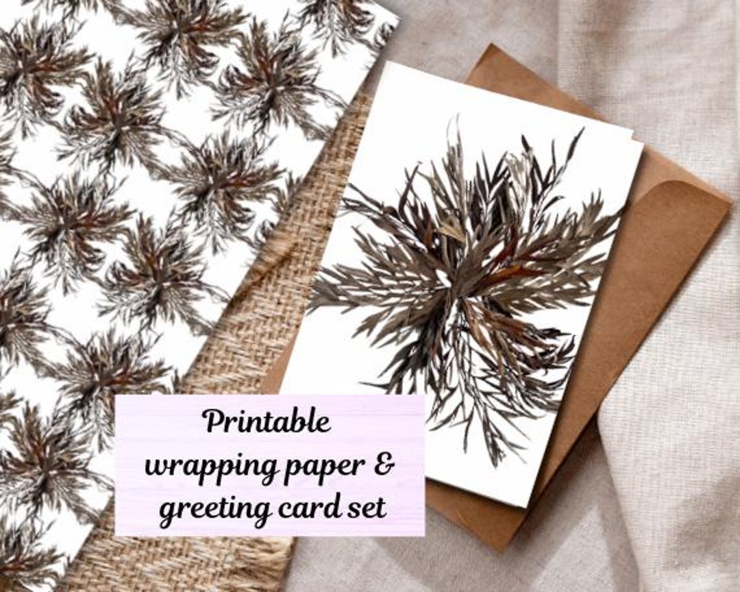 Printable Wrapping Paper Printable Greeting Card Set Gift Card Blank ...
