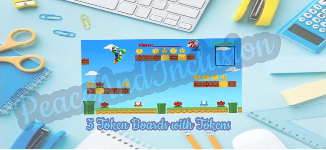 Mario Token Board, 3 Piece Pack - Etsy