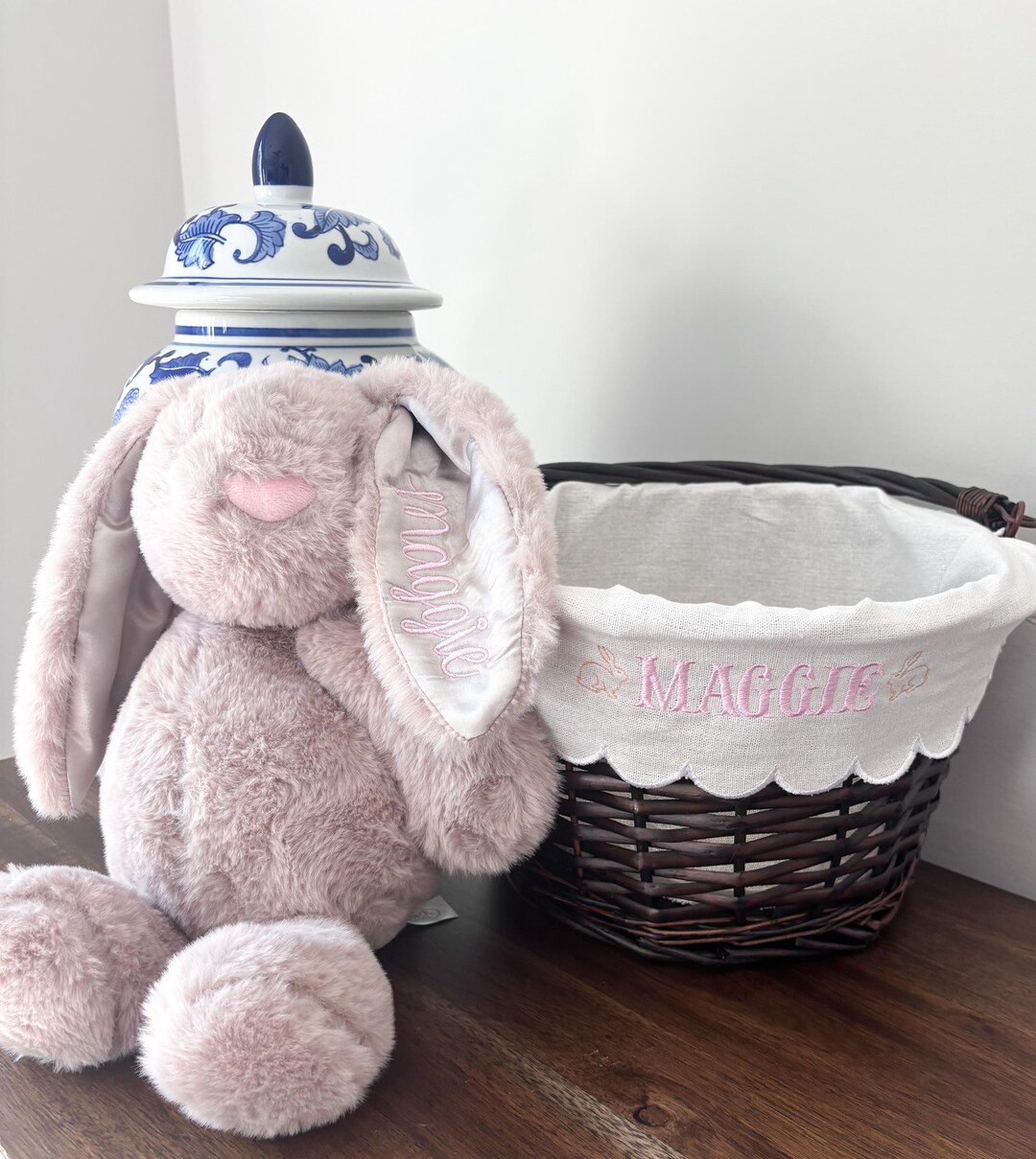 Personalized Easter Basket - Custom Embroidered Name Easter Basket ...