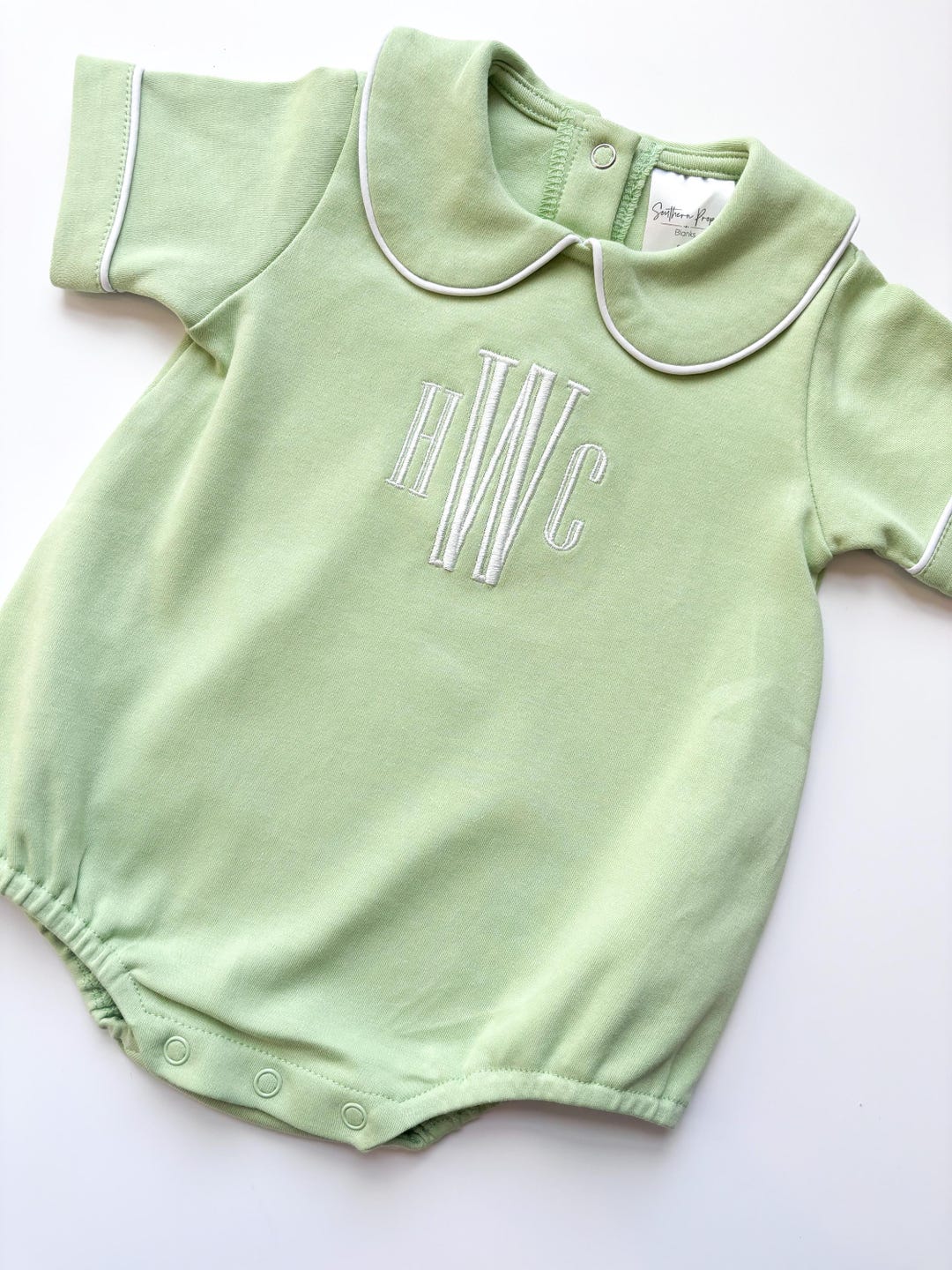 Monogramed Boys Bubble Romper/initial Baby Boys Bubble Romper/baby and ...
