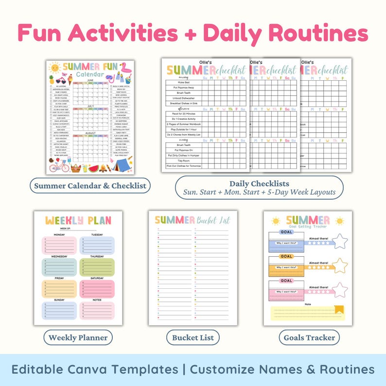 Children Summer Routines, Summer Calendar, Kids Reward Charts, Reading ...