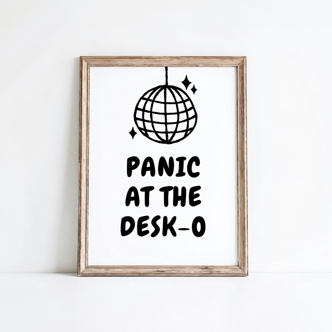 Panic at the Desko Print, Funny Office Cubicle Decor, Wall Art, Funny ...