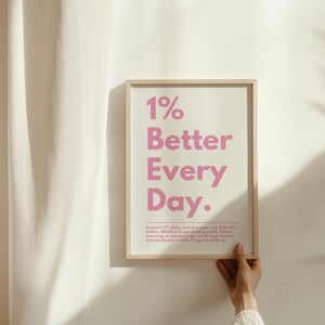 Motivation 1% Better Everyday Print, Inspirational Artwork ...