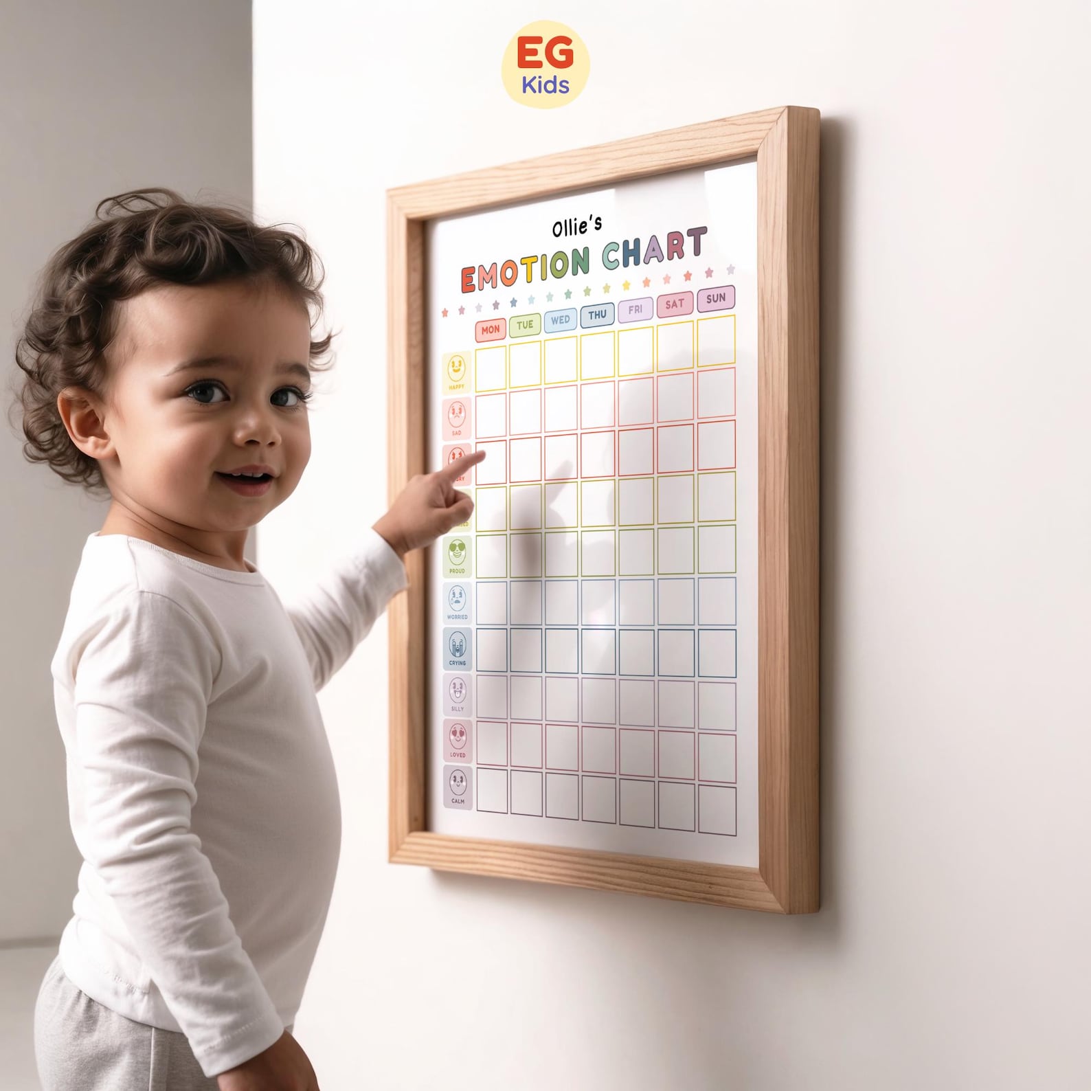 Kids Emotion Chart Printable, Editable Feelings Tracker for Children ...