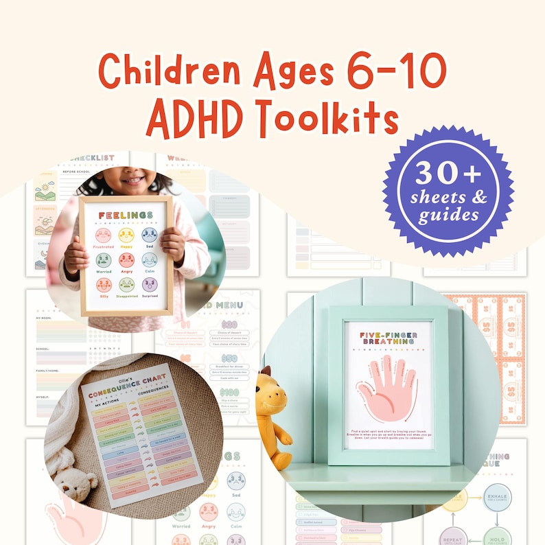 Children ADHD Printables, Kids Executive Function Tools, Behavior ...