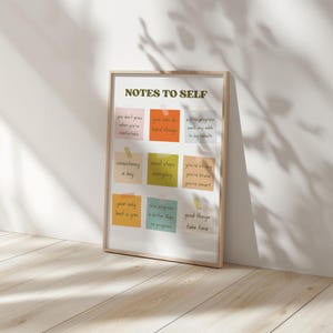 Notes to Self Motivational Quotes Print, Inspirational Artwork ...
