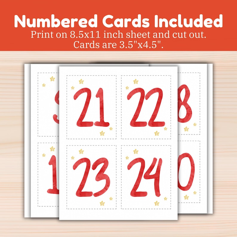 Advent Calendar Activity Cards, Christmas Countdown Family Game ...