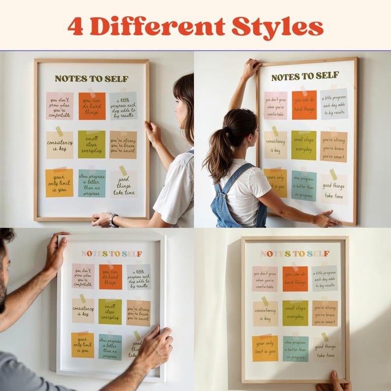 Notes to Self Motivational Quotes Print, Inspirational Artwork ...