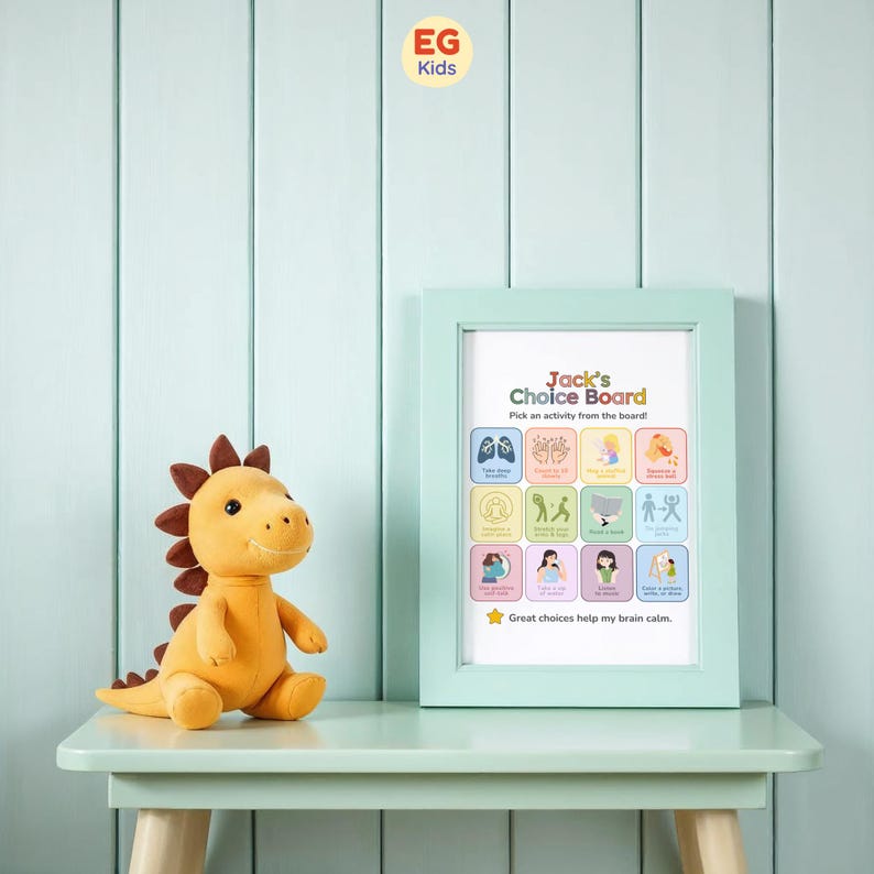 Calm Down Choice Board Printable, Kids Emotional Regulation Tool, SEL ...