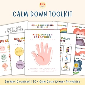 Children Calm Down Toolkit, Kids ADHD Printables, Emotional Regulation ...