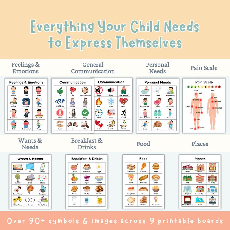 Communication Cards for Nonverbal Kids, Printable Autism Visual Aid ...