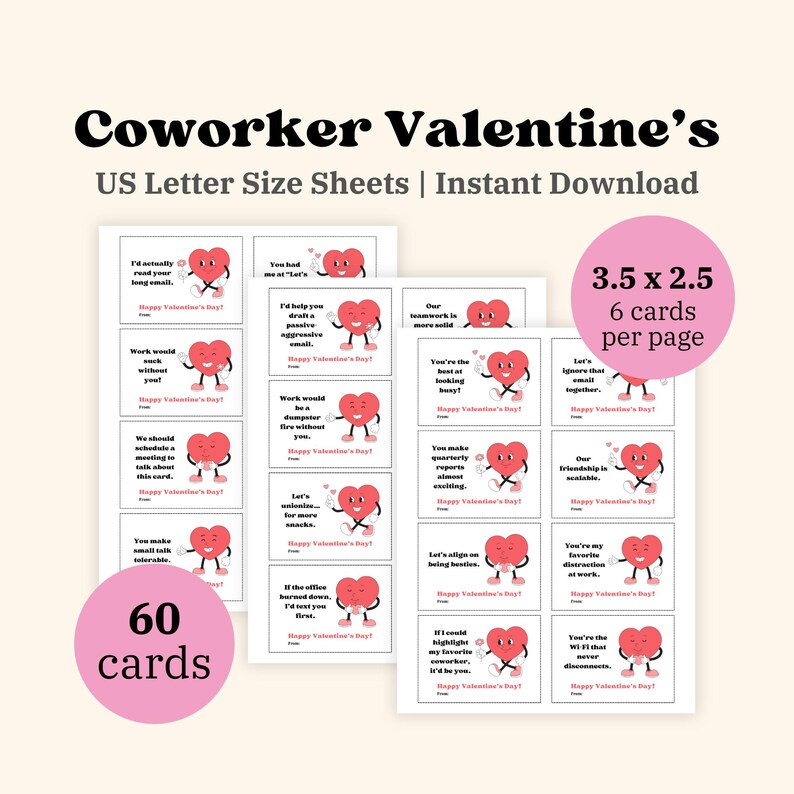 Funny Valentines Cards for Coworkers, Work Valentine Card for Boss ...