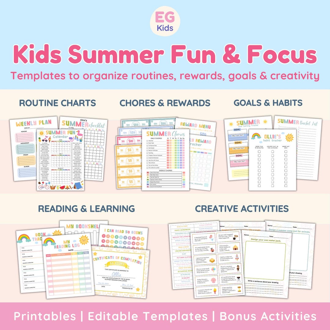 Children Summer Routines, Summer Calendar, Kids Reward Charts, Reading ...