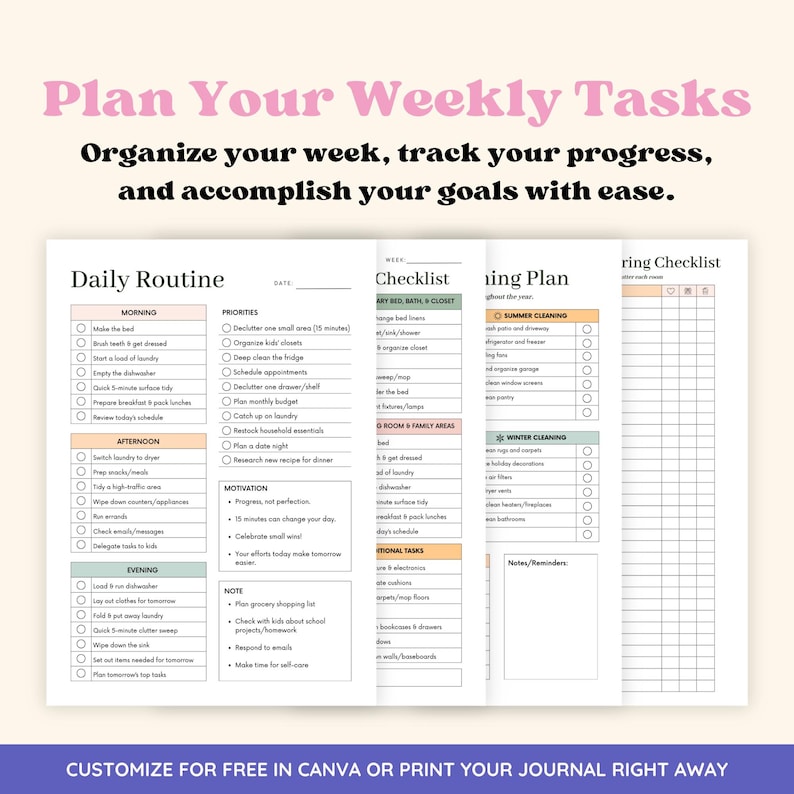 Flylady Control Journal Printable, Editable Cleaning Planner, Daily ...