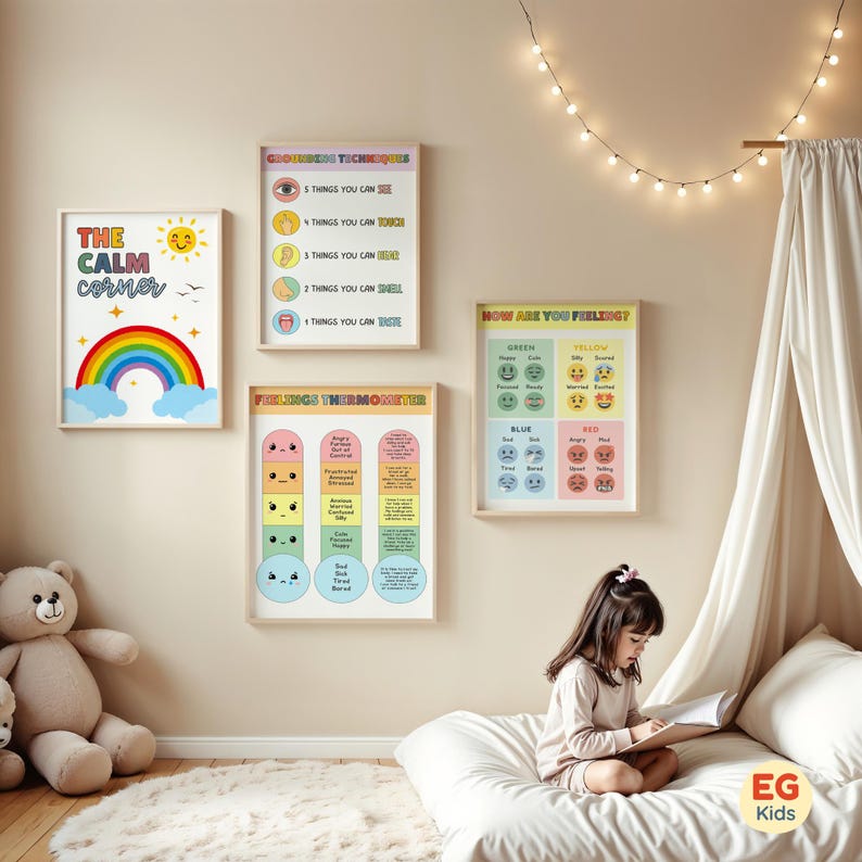 Calm Corner Posters for Kids Printable, Feeling Chart, Emotions Check ...