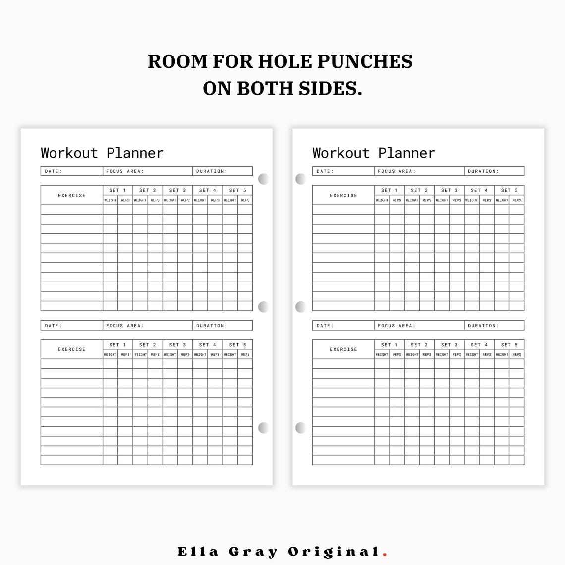 Workout Planner Editable PDF, Printable Fitness Tracker, Home Workout ...