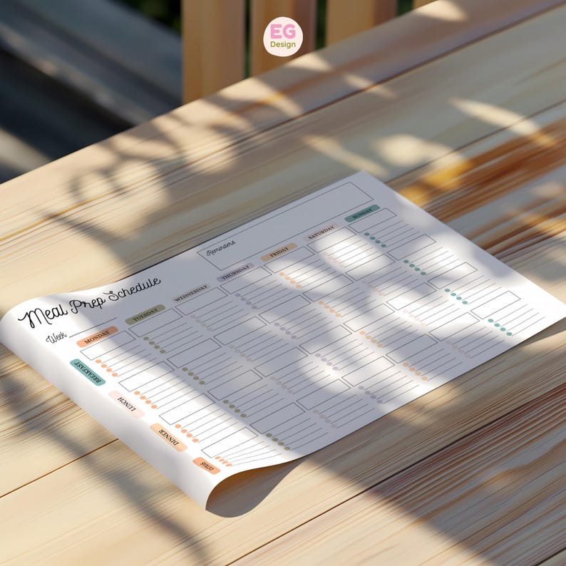 Meal Prep Schedule Template, Weekly Meal Planner Printable, Editable ...