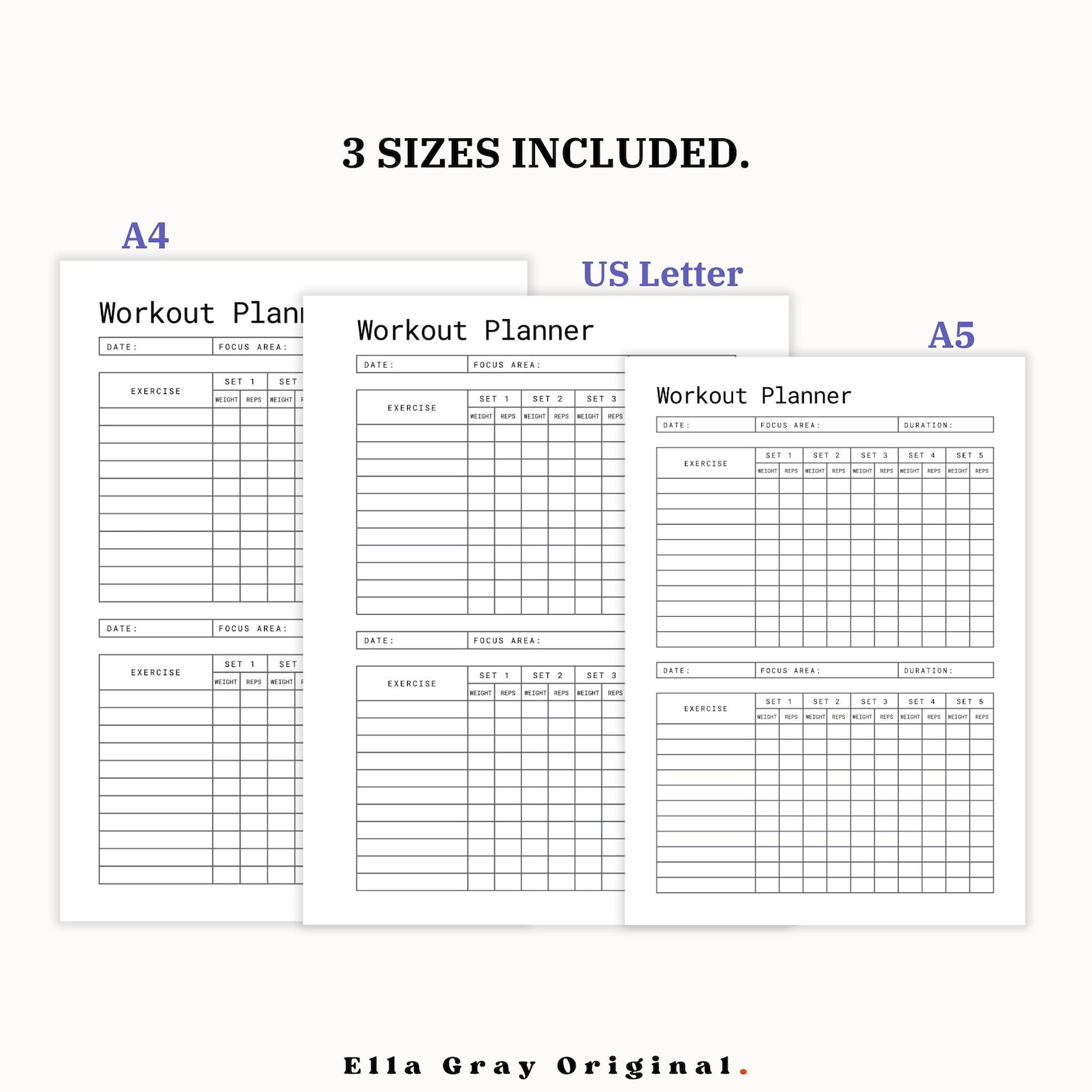 Workout Planner Editable PDF, Printable Fitness Tracker, Home Workout ...