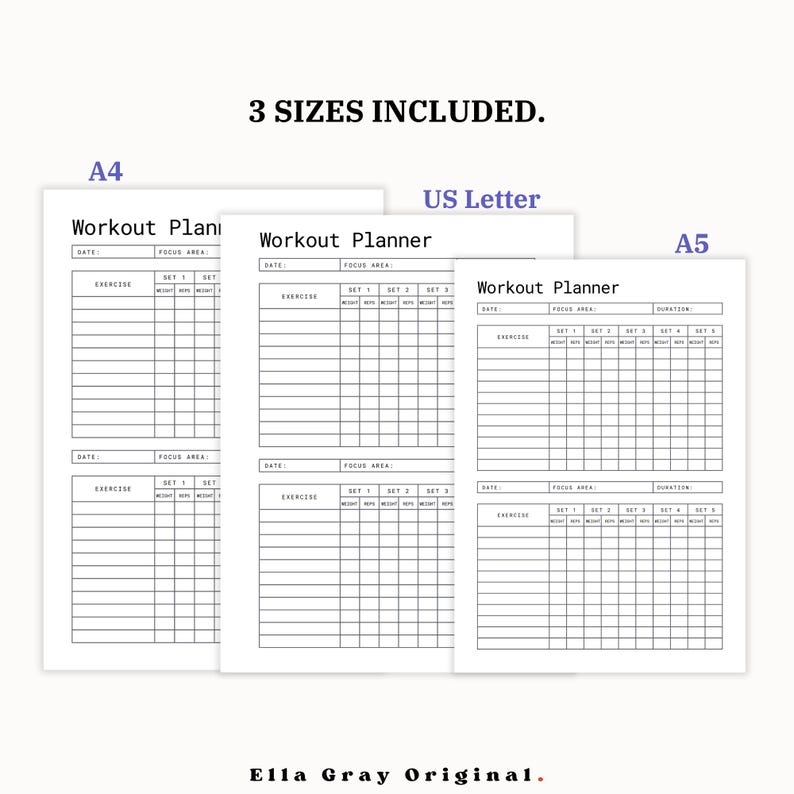 Workout Planner Editable PDF, Printable Fitness Tracker, Home Workout ...
