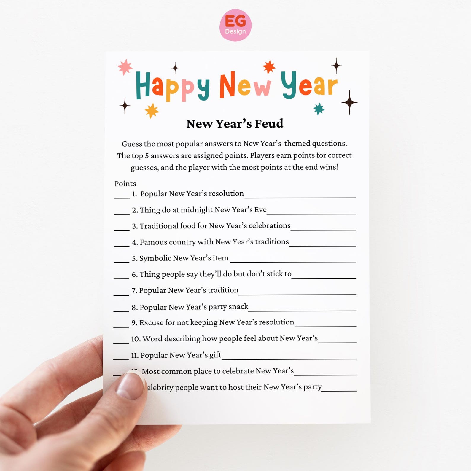New Years Eve Games, Family Printable Game Bundle, NYE Trivia, 2026 ...