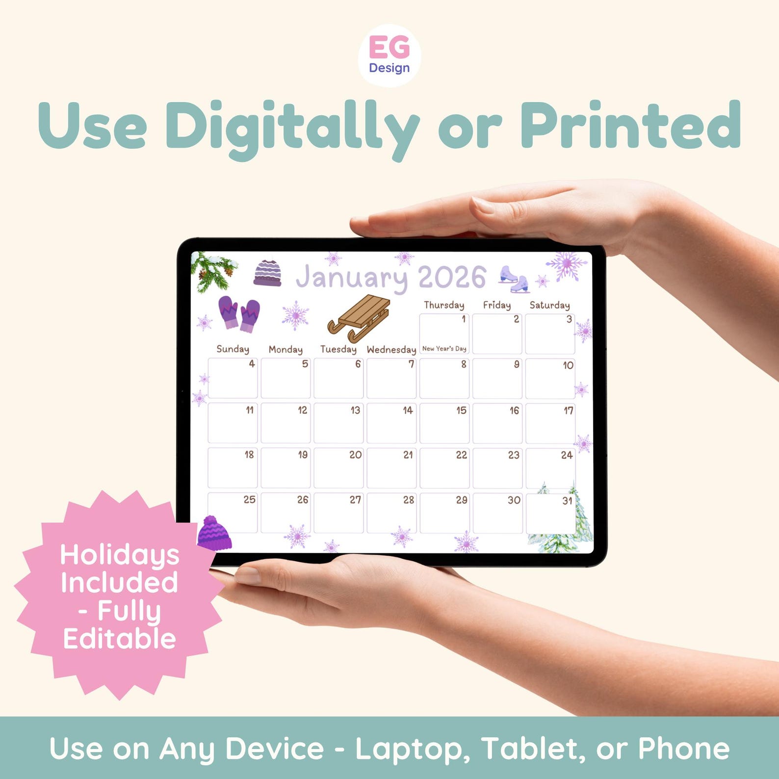 School Year Calendar, 2025 2026 Monthly School Planner, Editable ...