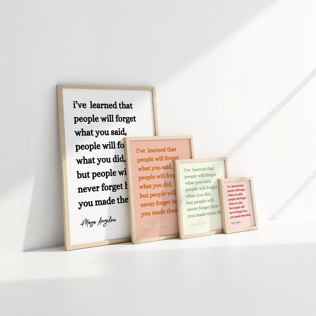Maya Angelou Quote Prints Bundle, I've Learned Inspirational ...
