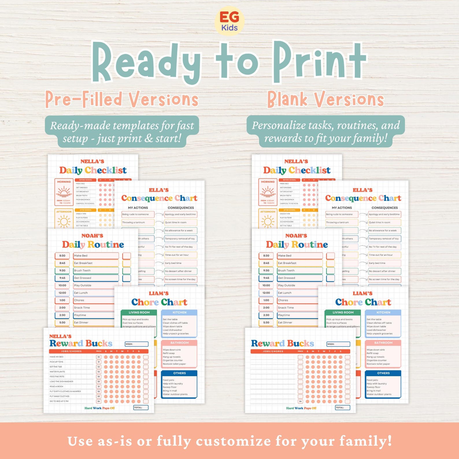 Children Executive Function Bundle, Behavior Rewards Chart, Daily ...