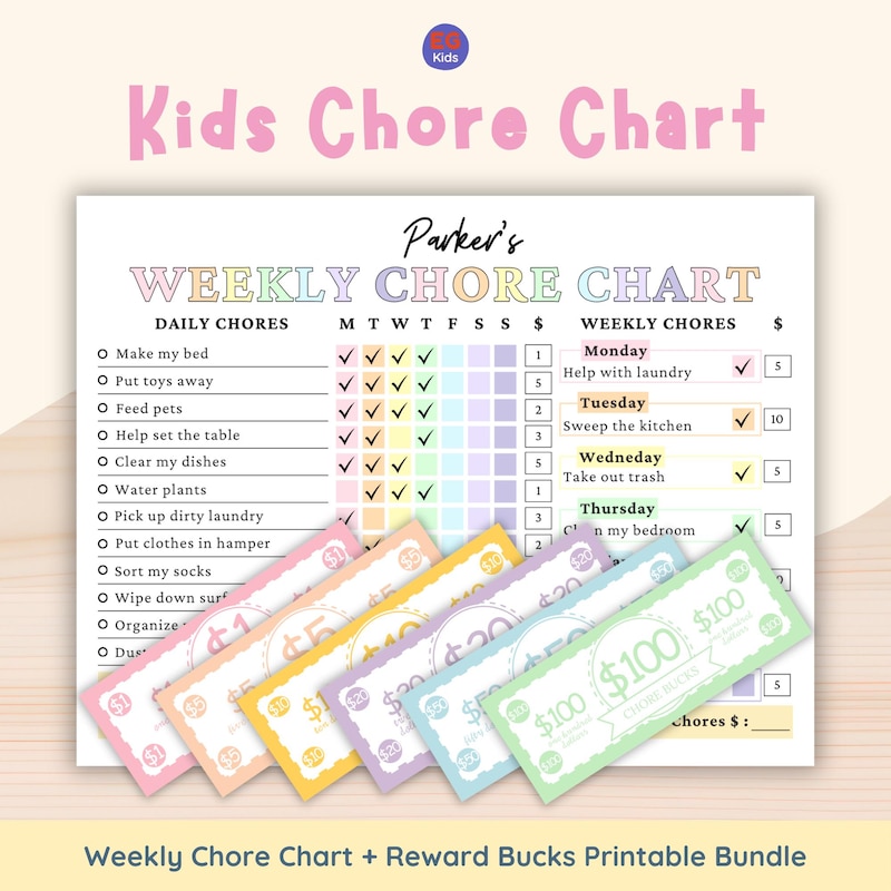 Kids Chore Chart Hygiene - Etsy