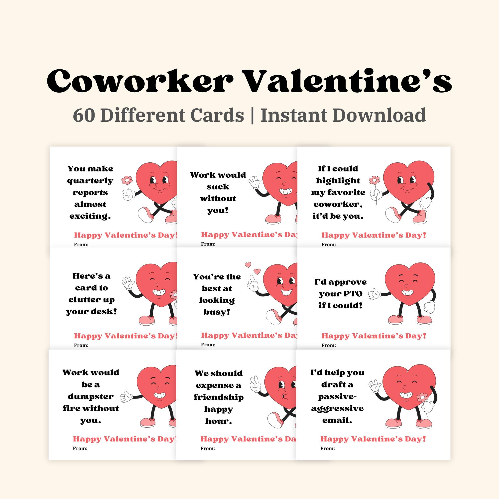 Funny Valentines Cards for Coworkers, Work Valentine Card for Boss ...