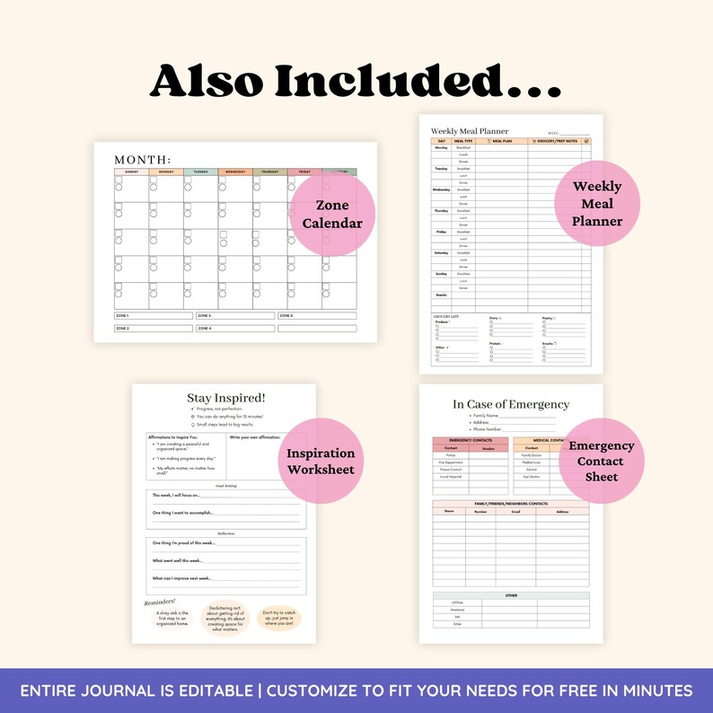 Flylady Control Journal Printable, Editable Cleaning Planner, Daily ...