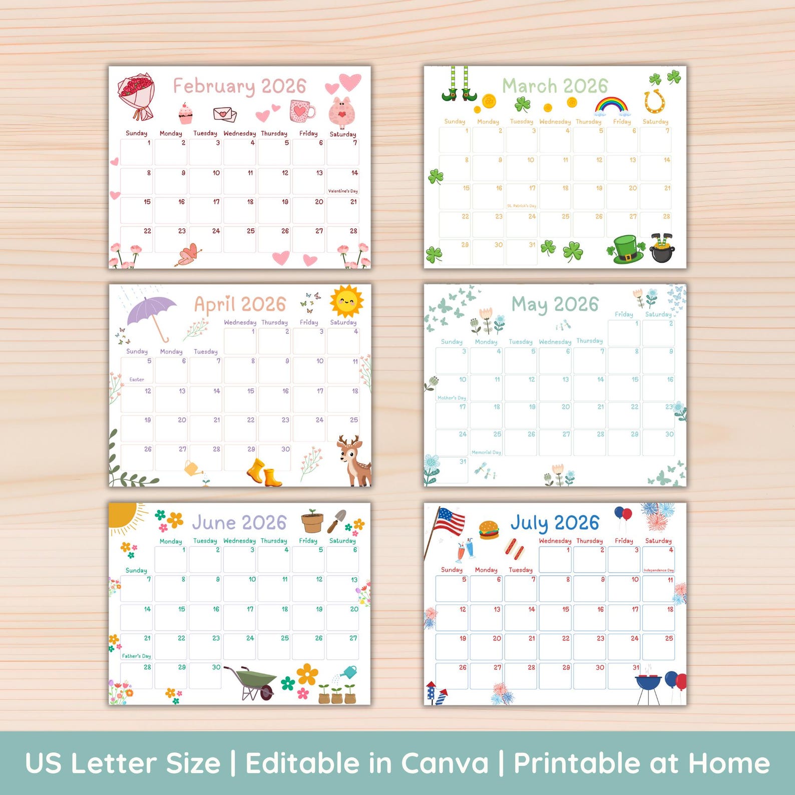 School Year Calendar, 2025 2026 Monthly School Planner, Editable ...