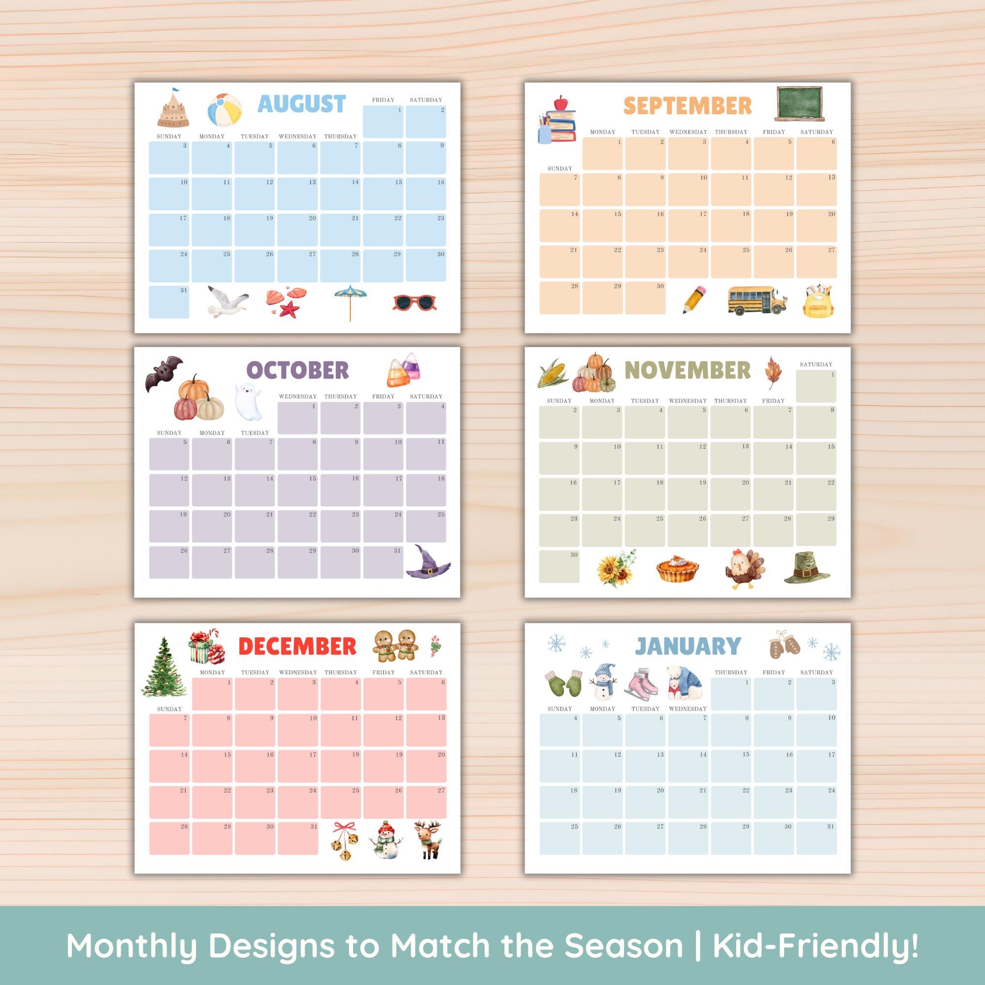 2025 2026 School Year Calendar, Academic Monthly Planner, Editable ...