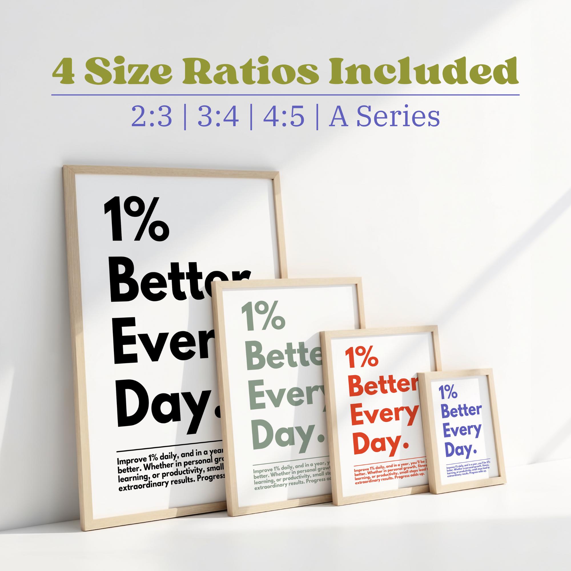 Motivation 1% Better Everyday Print, Inspirational Artwork ...