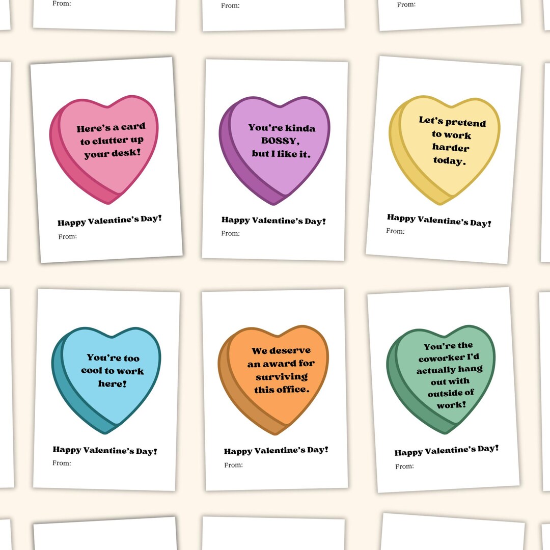 Funny Coworker Valentines Cards, Workplace Valentine Cards Office ...