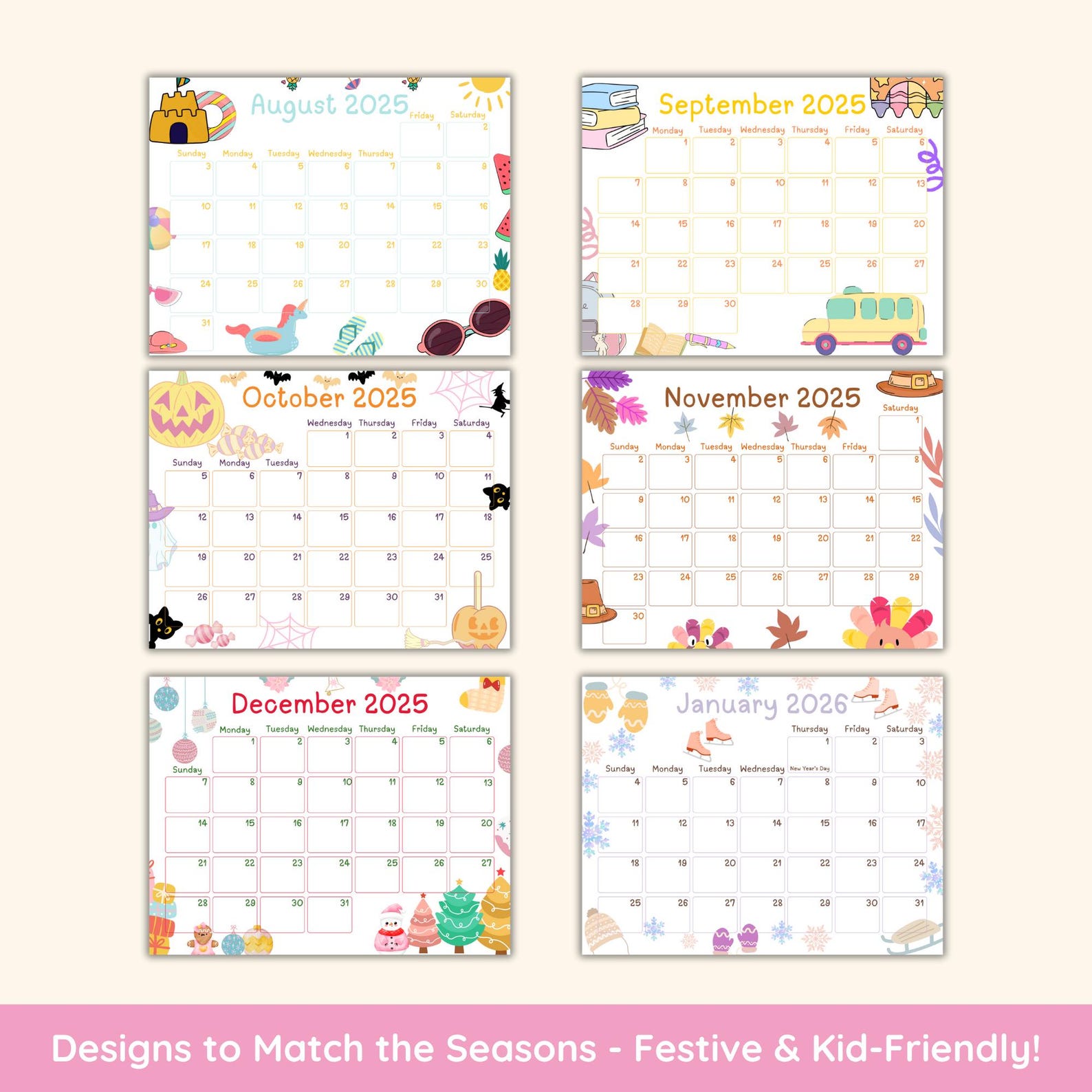 2025 2026 School Year Calendar Printable, Classroom August to July ...
