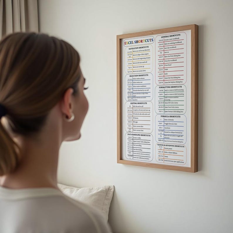 Excel Shortcuts Cheat Sheet PDF, Office Printable, Excel Shortcut ...