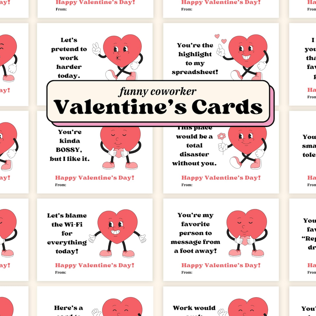 Funny Valentines Cards for Coworkers, Work Valentine Card for Boss ...
