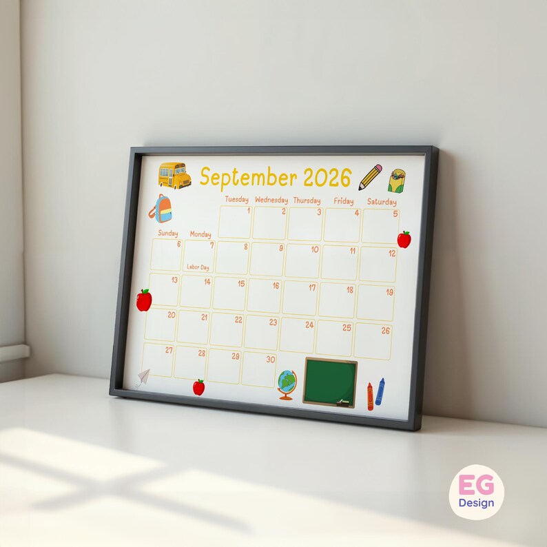 2026 Calendar Printable, Monthly Calendar Editable Template, Family ...