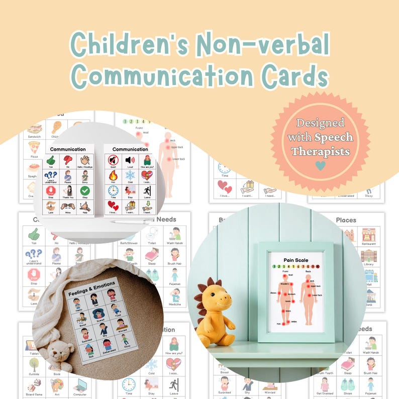 Communication Cards for Nonverbal Kids, Printable Autism Visual Aid ...
