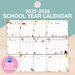 School Year Calendar, 2025 2026 Monthly School Planner, Editable ...