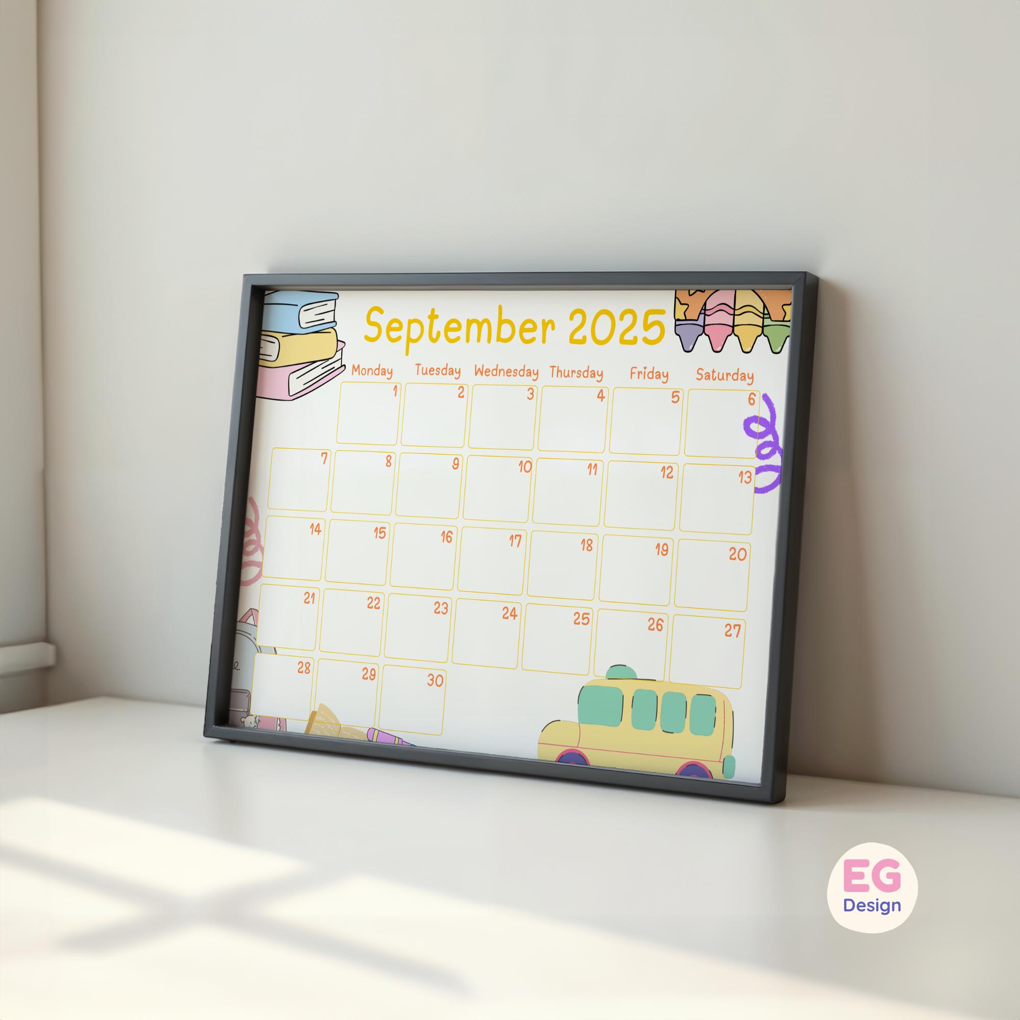 2026 Calendar Printable, Editable Calendar Template, Kids Calendar ...