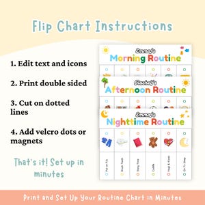 Editable Kids Routine Charts Morning Afternoon Nighttime, Printable ...