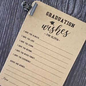 Graduation Party Cards Graduation Wishes Cards Advice Cards - Etsy