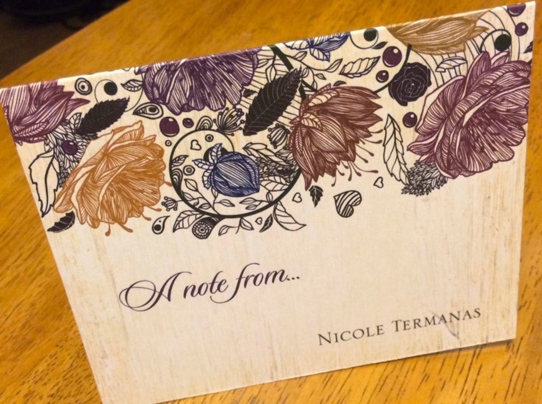 Personalized Floral Note Card Set, Rustic Stationery - Etsy