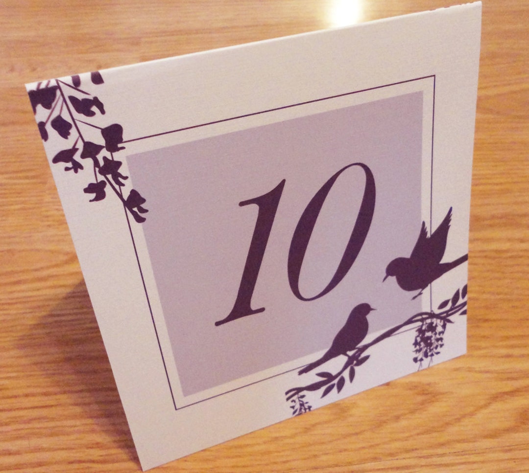 Table Numbers for Wedding or Event, Table Tents - Bird Design - Custom ...