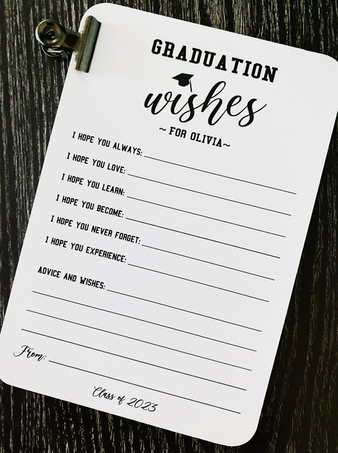 Graduation Party Cards Graduation Wishes Cards Advice Cards - Etsy